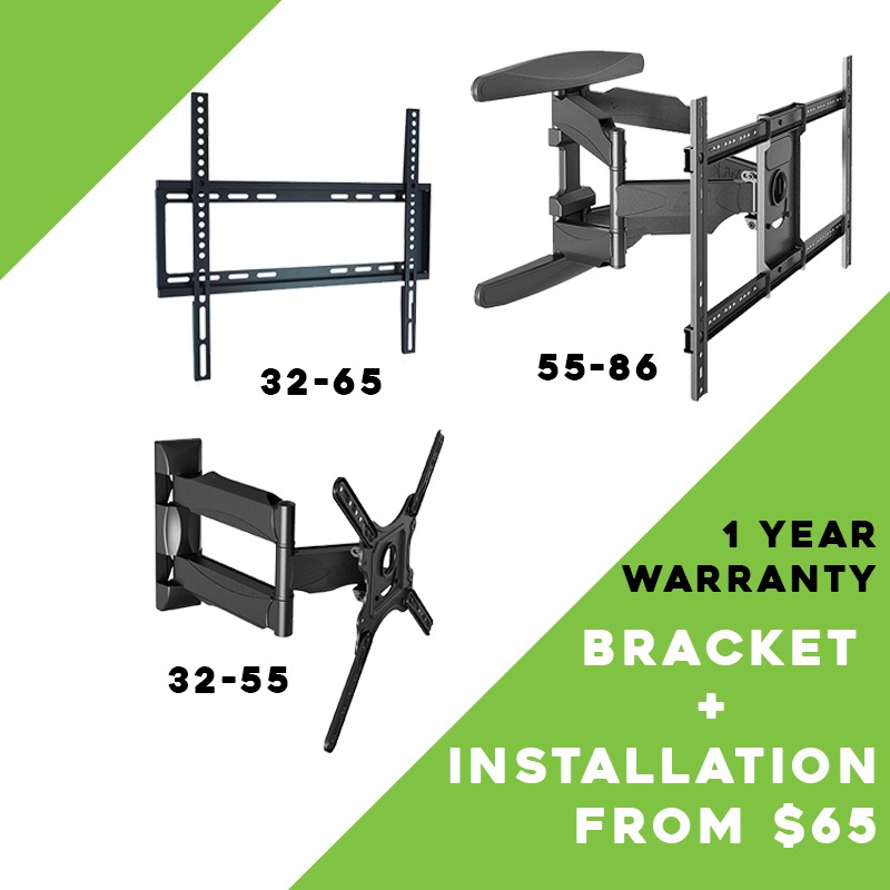 TV bracket tv wall mount fix tilt turn swivel HDB BTO CONDO LANDED ...