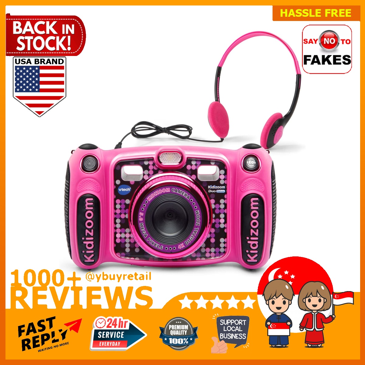 VTech Kidizoom Duo 5.0 Deluxe Digital Selfie Camera with MP3 Player ...