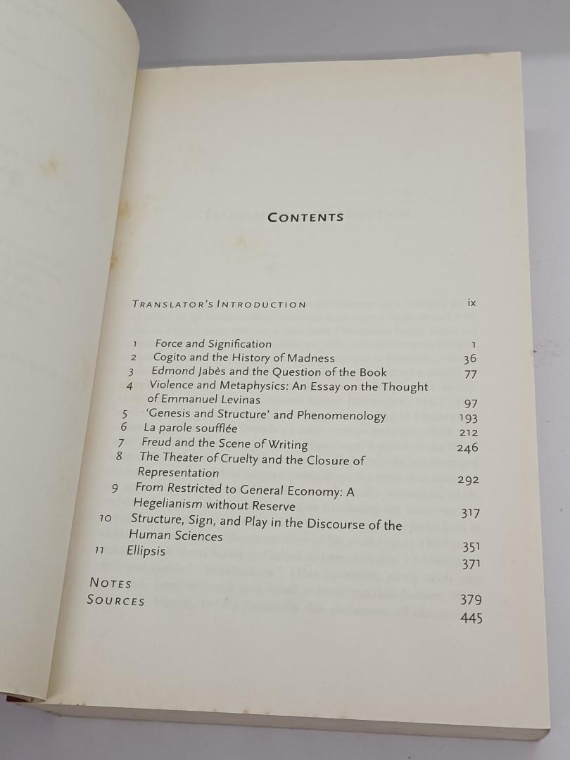 Writing and Difference by Jacques Derrida, Hobbies & Toys, Books ...