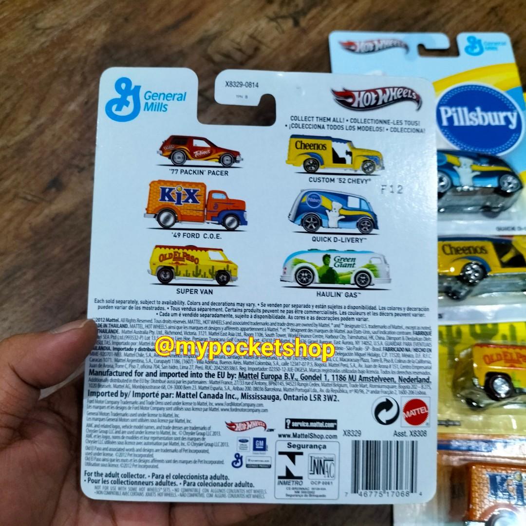 ($12-$25) Hot Wheels GENERAL MILLS Assortment - '77 Packin Pacer - '49 ...