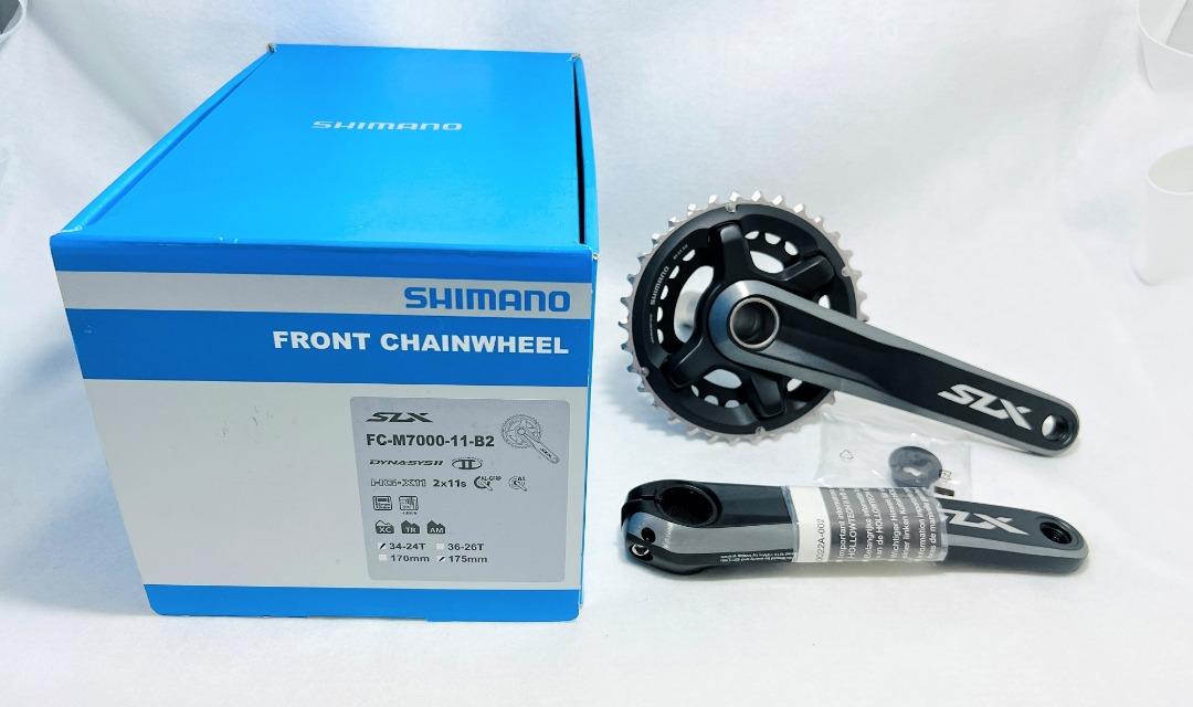 全新 SHIMANO SLX FC-M7000 2*11速 登山車 一體式 牙盤/大盤組/齒盤 34/24T, 體育器材, 自行車及配件, 單車在旋轉拍賣