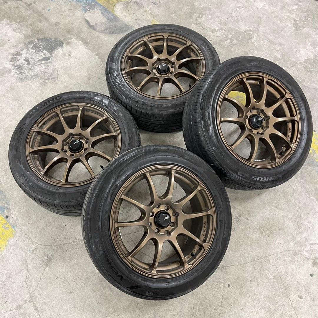 Advan 16 inch sport rim Persona tyre 70%, Auto Accessories on Carousell