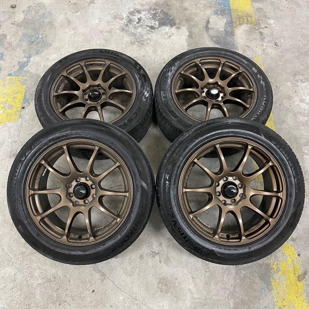 Advan 16 inch sport rim Persona tyre 70%, Auto Accessories on Carousell
