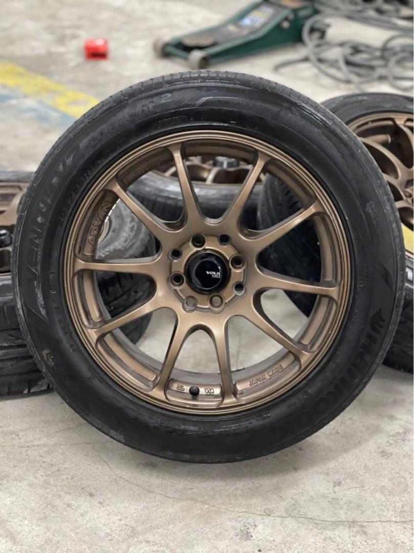 Advan 16 inch sport rim Persona tyre 70%, Auto Accessories on Carousell