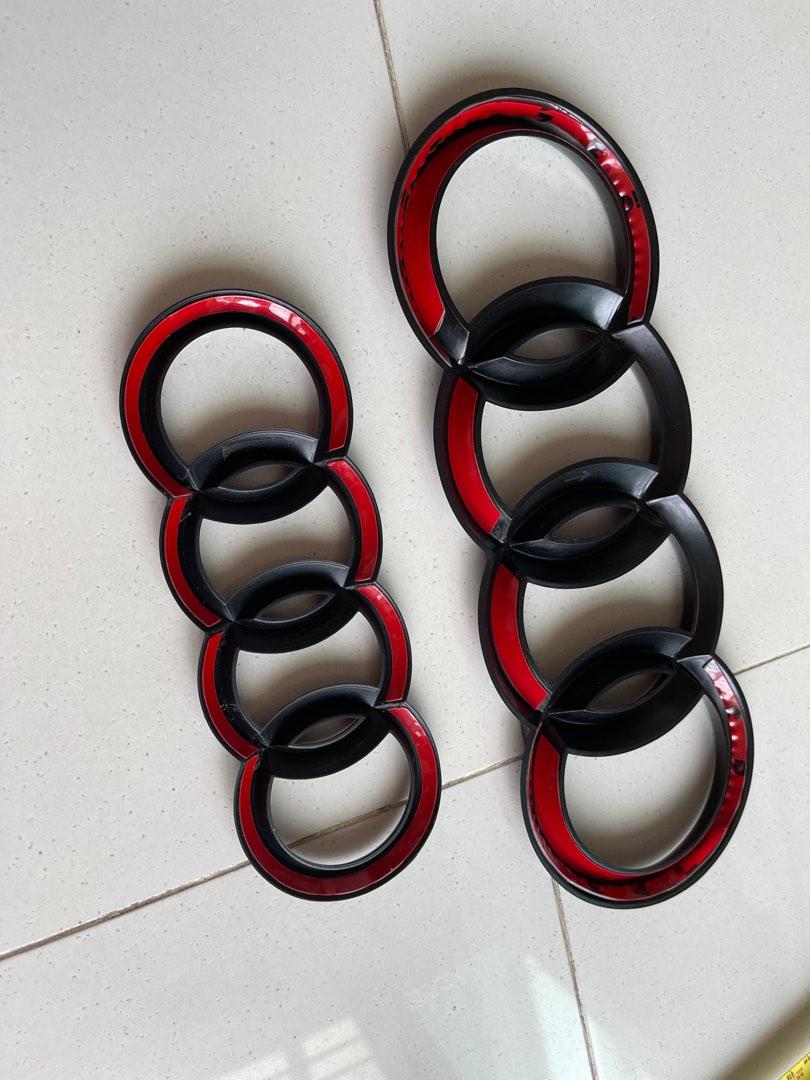 Audi Q3 F3 gloss black clip on front/ rear emblem ring plus Q3 stick on ...