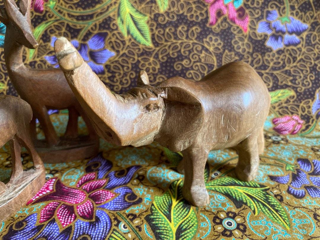 Authentic African Hand Carved Animals - set of 3, Furniture & Home ...