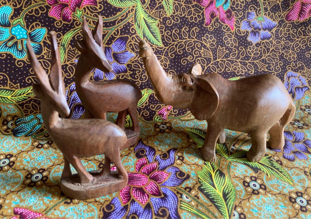 Authentic African Hand Carved Animals - set of 3, Furniture & Home ...