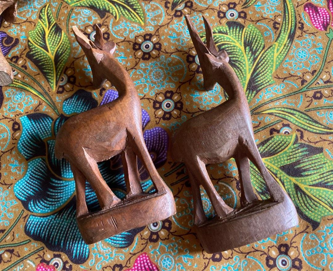 Authentic African Hand Carved Animals - set of 3, Furniture & Home ...