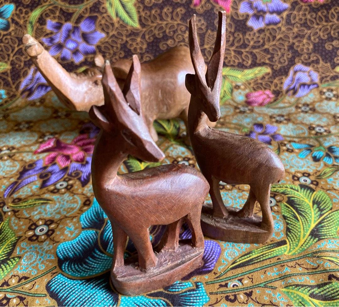 Authentic African Hand Carved Animals - set of 3, Furniture & Home ...