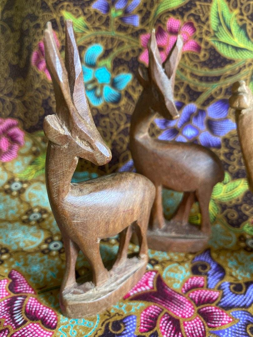Authentic African Hand Carved Animals - set of 3, Furniture & Home ...