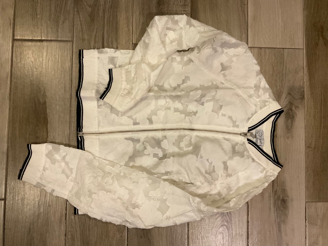 Authentic Just G Embroidered Detail See Through Jacket, Women's Fashion ...