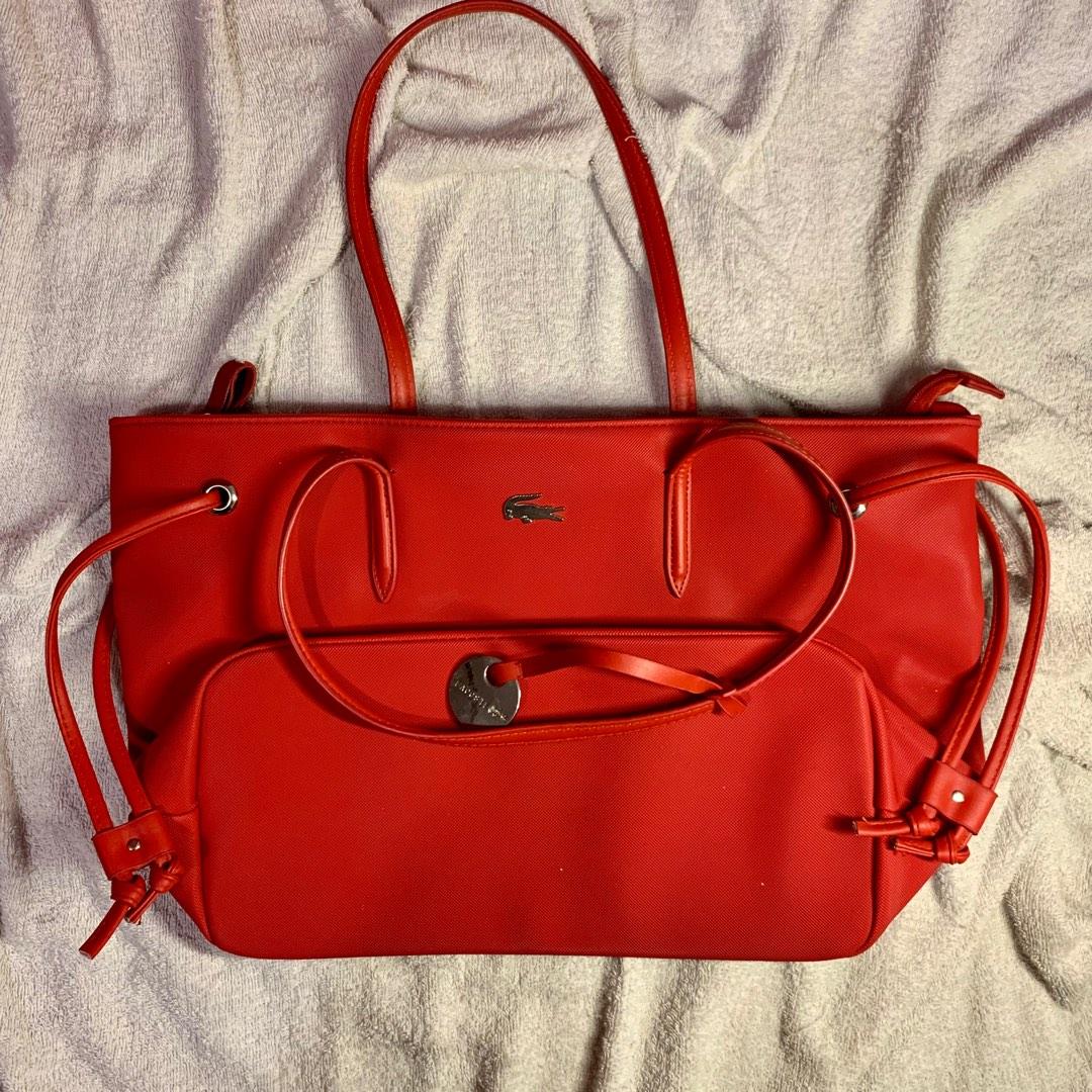 Authentic Lacoste large red tote bag, Women's Fashion, Bags & Wallets ...
