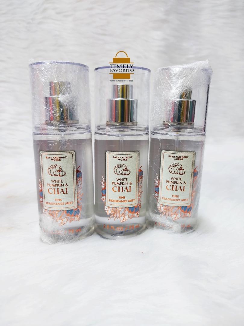 BBW White Pumpkin & Chai Fine Fragrance Mist 75ml Travel size, Beauty ...