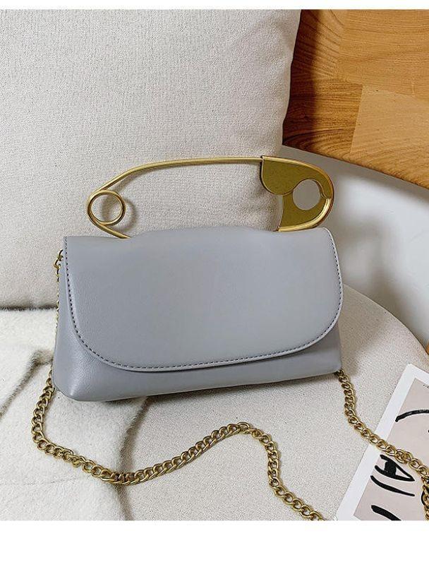 Big Safety Pin Square Shoulder Bag 24x6x(13+6.5)cm, Women's Fashion ...
