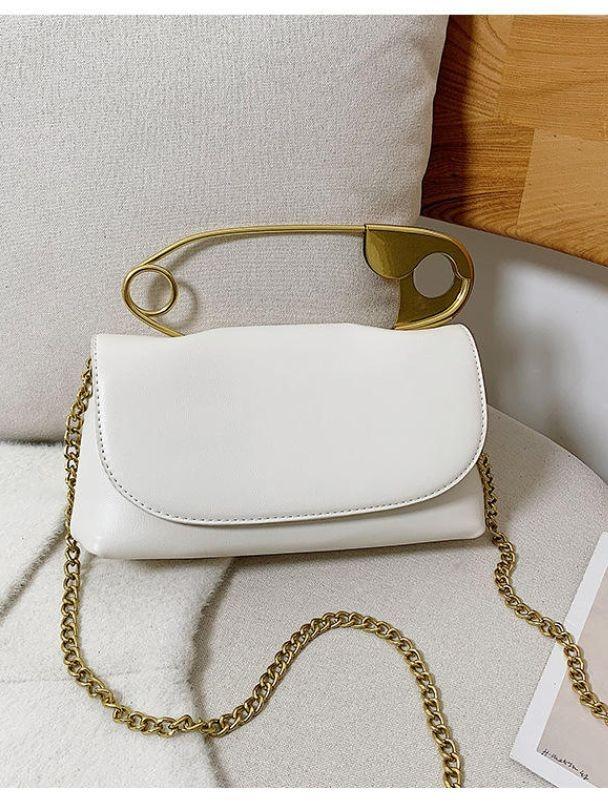 Big Safety Pin Square Shoulder Bag 24x6x(13+6.5)cm, Women's Fashion ...