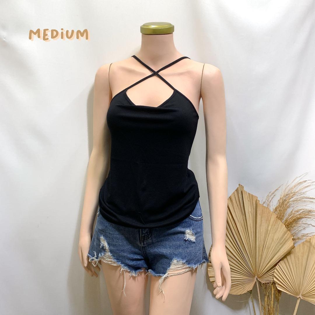 black sando, Women's Fashion, Tops, Sleeveless on Carousell