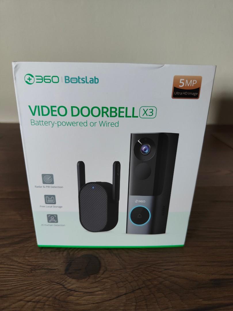 Botslab 360 Video Doorbell X3 Smart Home Security Camera WiFi Door Bell ...
