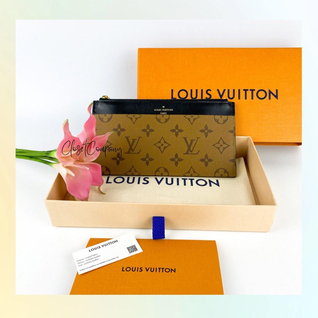 Brand New Louis Vuitton Slim Purse in Reverse Monogram Canvas, Luxury ...
