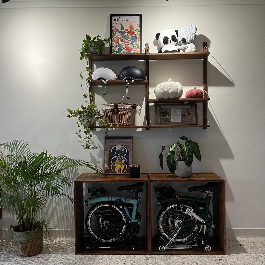 Brompton solid wood storage shelf rack mid century modern walnut ...