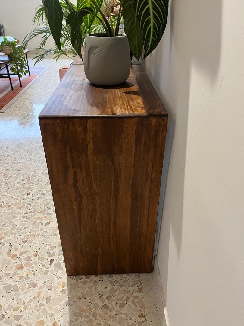 Brompton solid wood bike storage shelf rack mid century modern walnut ...