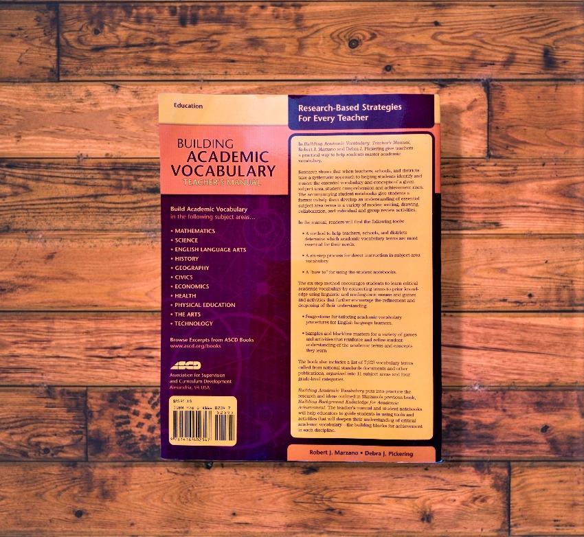 Building Academic Vocabulary: Teacher's Manual by Marzano, Robert J ...