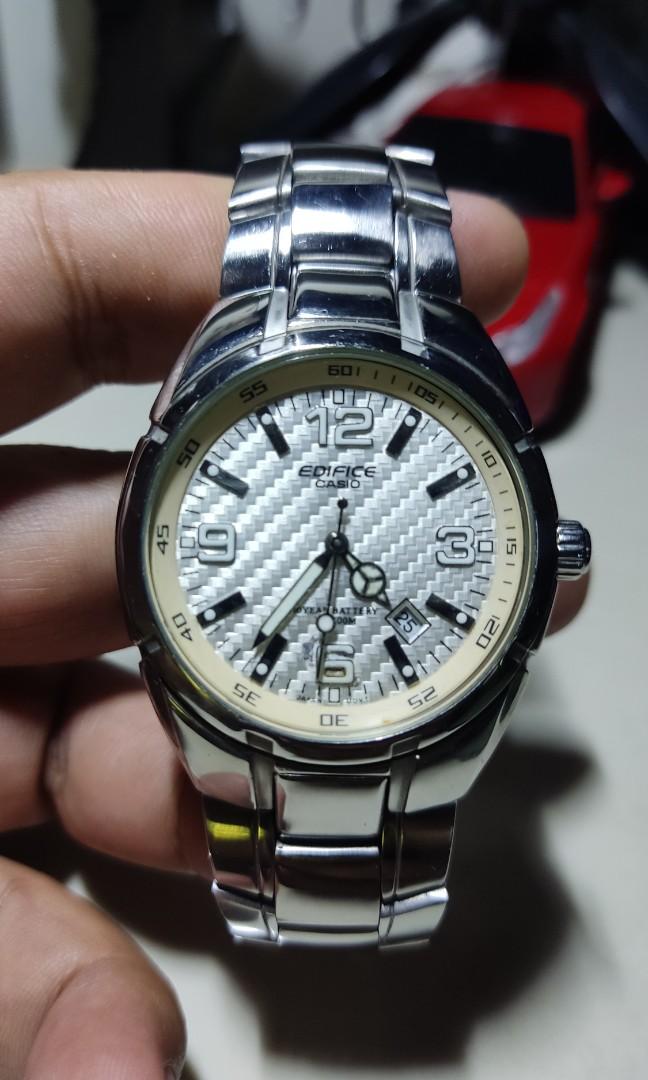 Casio Vintage Edifice Carbon Fiber Cream Dial, Men's Fashion, Watches ...