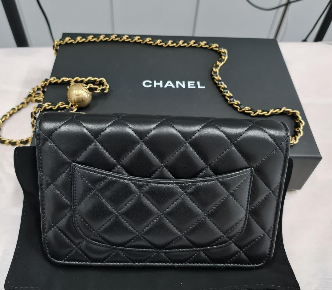 CHANEL 22B PEARL CRUSH WOC IN BLACK LAMBSKIN, Luxury, Bags & Wallets on ...