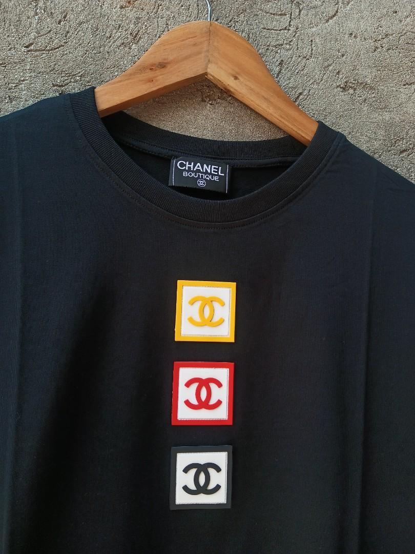 Chanel Rubber Logo Patch, Women's Fashion, Tops, Shirts on Carousell