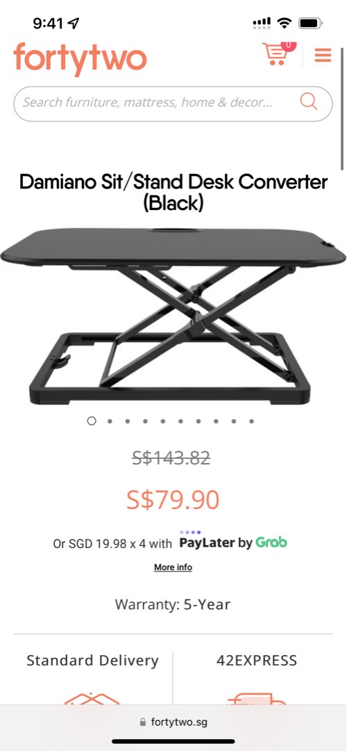 Damiano Stand Desk (Forty Two), Computers & Tech, Parts & Accessories ...