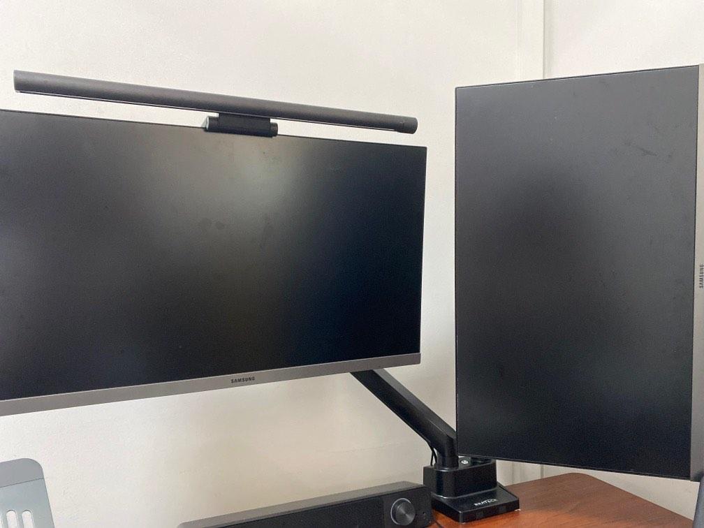 Dual monitor arm + samsung 24 inch monitor, Computers & Tech, Parts ...