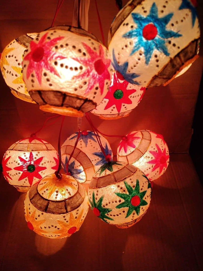 FIBER CAPIZ LANTERN BALLS, Furniture & Home Living, Lighting & Fans ...
