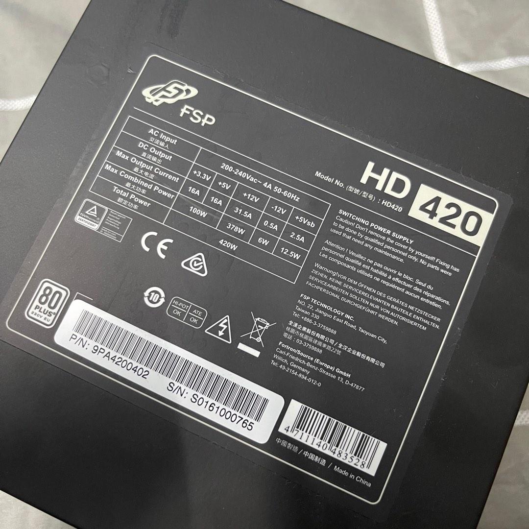 FSP HD420 420w 80+ Power supply unit, Computers & Tech, Parts ...