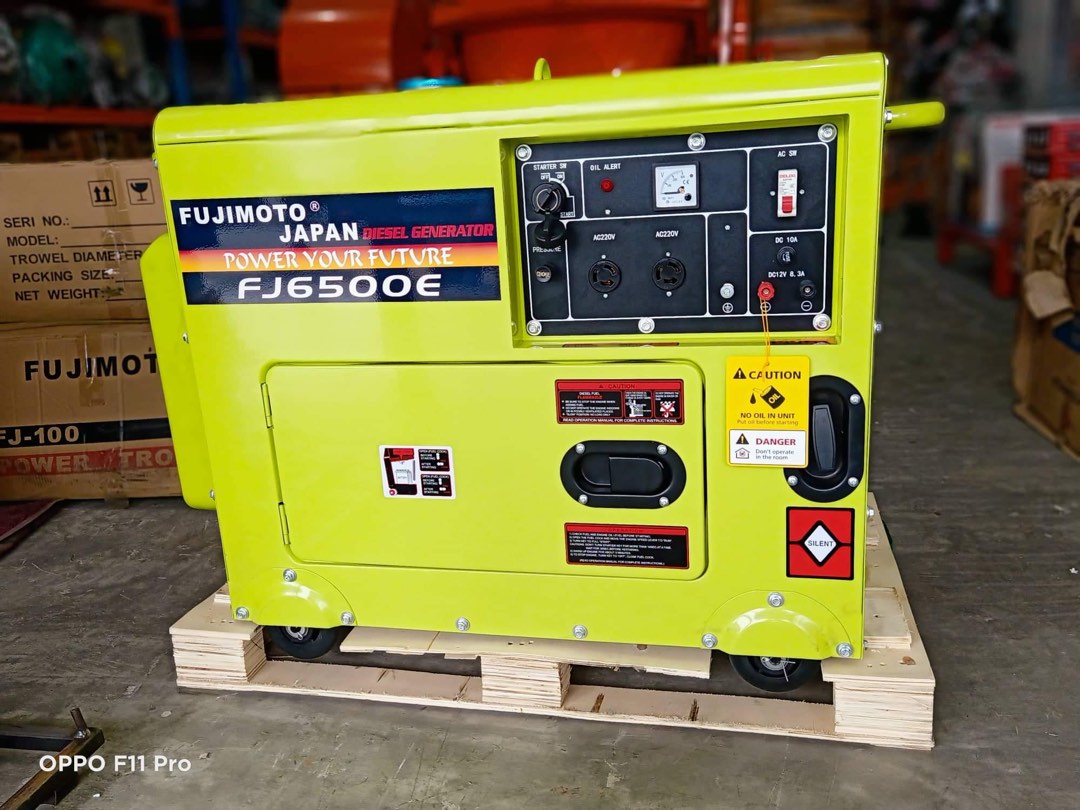 FUJIMOTO Air Cooled Diesel Generator Silent Type 6.5KVA, Commercial ...