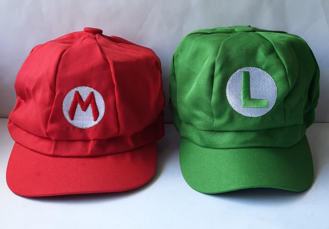 Halloween Costume Mario and Luigi Hat, Men's Fashion, Watches ...