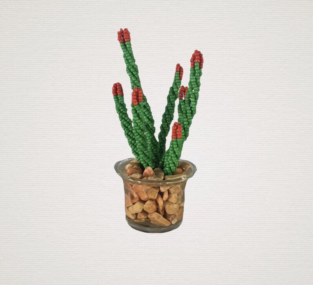 HANDMADE Beaded Cactus Plant, Furniture & Home Living, Home Decor ...