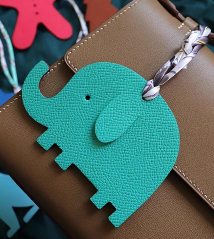 Handmade Epsom Leather Elephant Bag Charm, Luxury, Bags & Wallets on ...