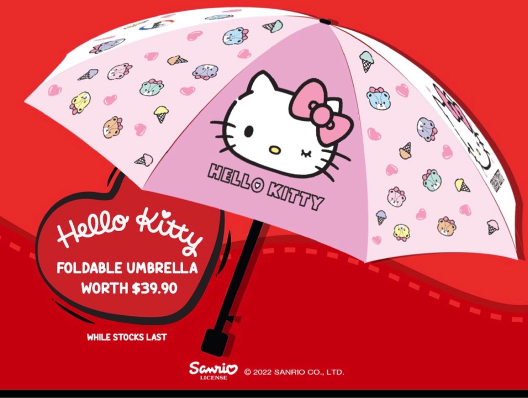 Hello Kitty umbrella, Hobbies & Toys, Travel, Umbrellas on Carousell