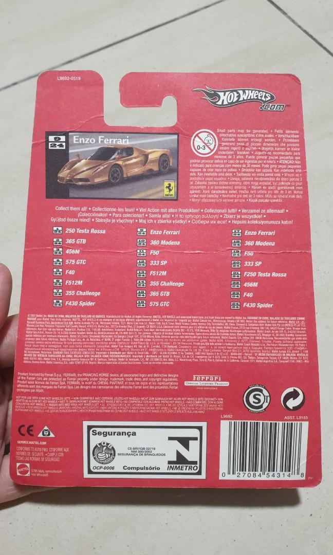 Hot Wheels Gold Enzo Ferrari Racer, Hobbies & Toys, Toys & Games on ...