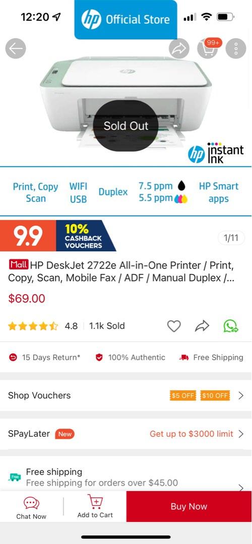 HP DeskJet 2722 printer, Computers & Tech, Printers, Scanners & Copiers ...