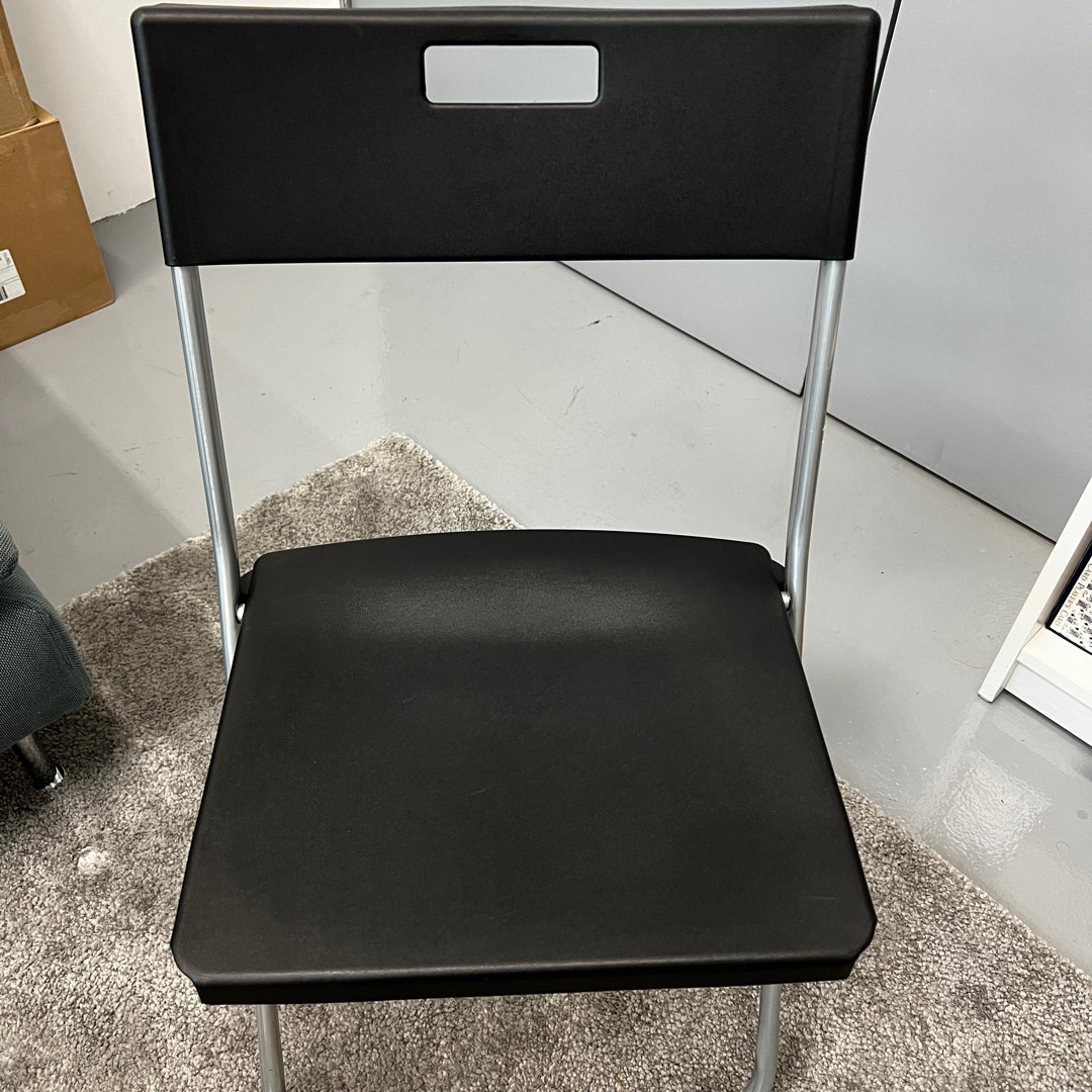 ikea gunde folding chair Black Seldom use, Furniture & Home Living ...