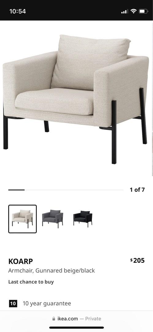 Ikea Koarp Armchair, Furniture & Home Living, Furniture, Chairs on ...