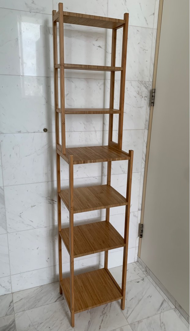 Ikea bamboo ragrund shelving unit 33x28x163cm, Furniture & Home Living ...