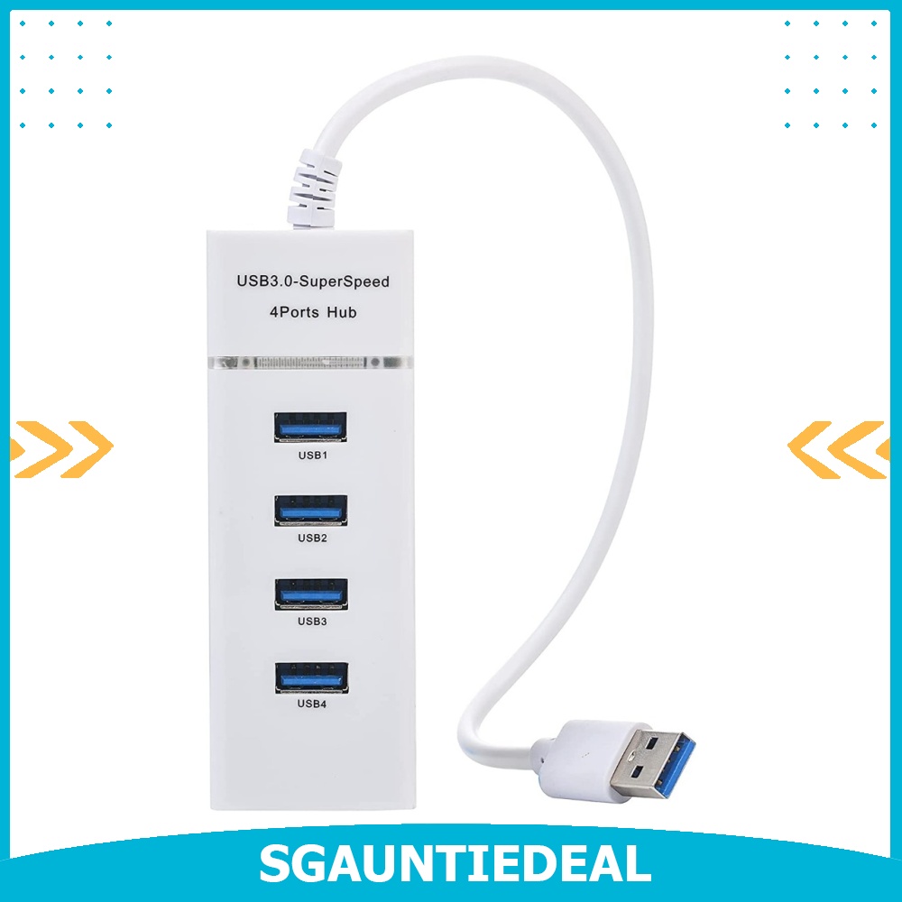 (instock) 4-Port USB 3.0 Hub with 1ft Long Cable, Multi USB Port ...