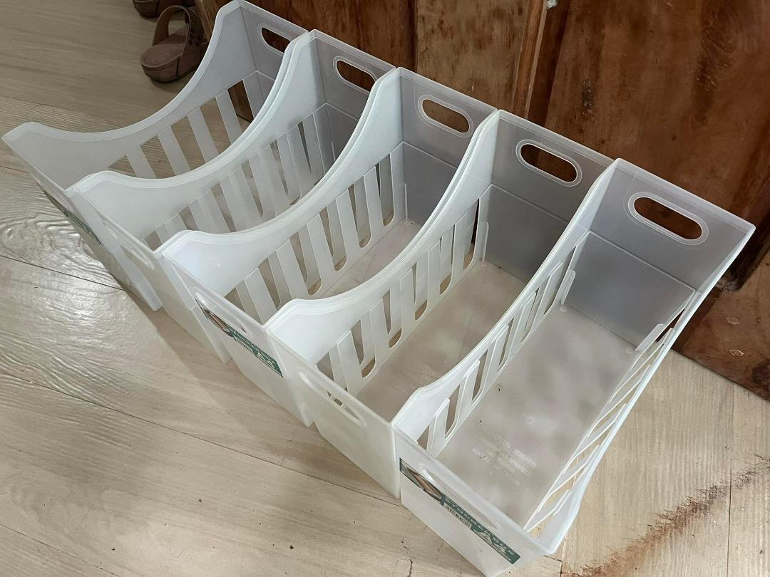 Japan Home A4-size stocker box (5 pieces) and Daiso slide stackable ...