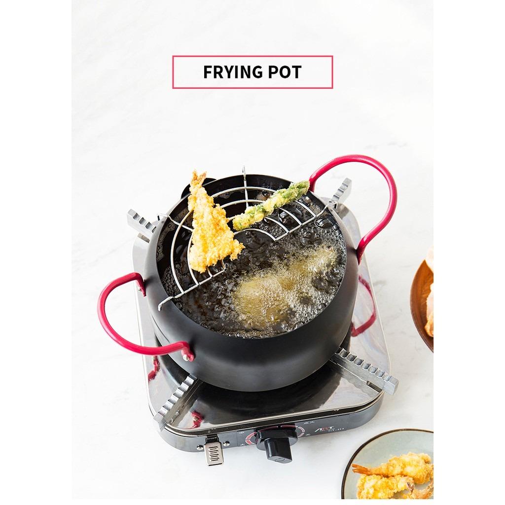 Japanese Tempura fried pot frying pan mini frying pot, Furniture & Home ...