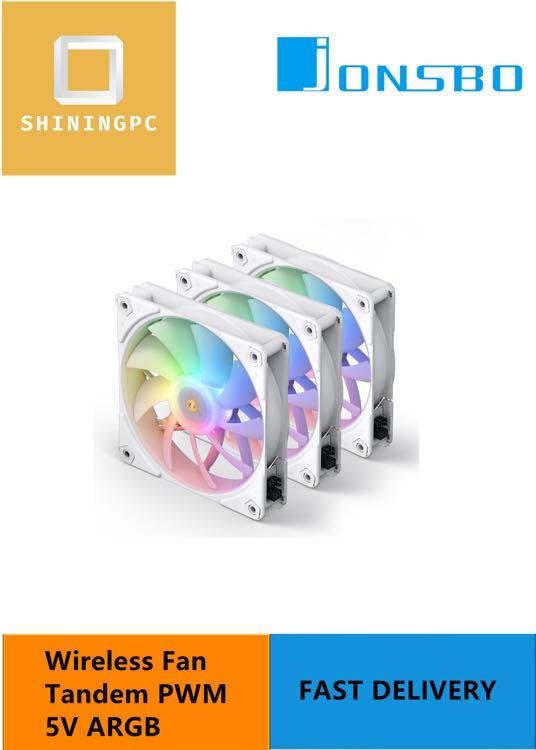 Jonsbo ARGB Fan Pack 3 in 1 Tandem PWM Block Fan Wireless, Computers ...