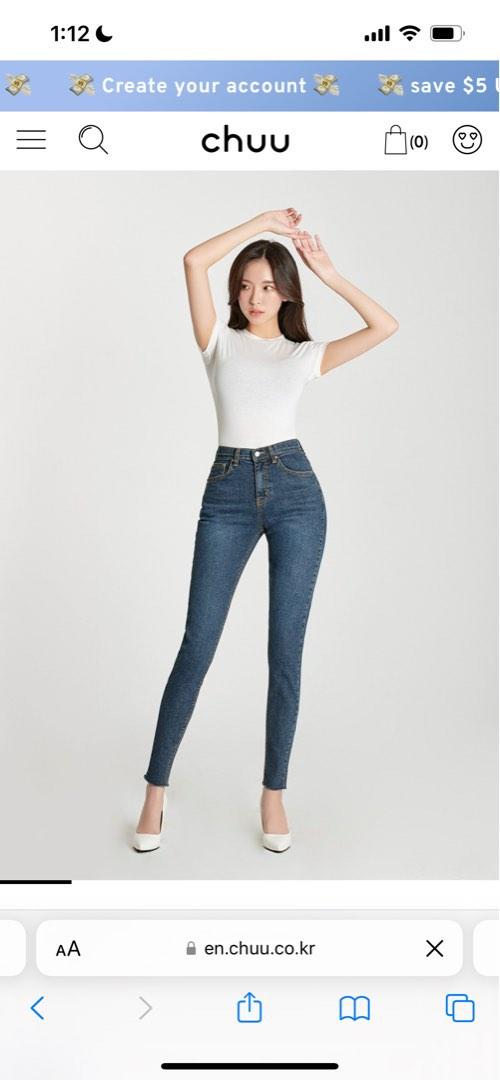 Korea Chuu -5KG Jeans Nana Skinny Denim Jeans, Women's Fashion, Bottoms, Jeans & Leggings on ...
