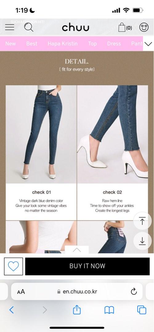 Korea Chuu -5KG Jeans Nana Skinny Denim Jeans, Women's Fashion, Bottoms, Jeans & Leggings on ...