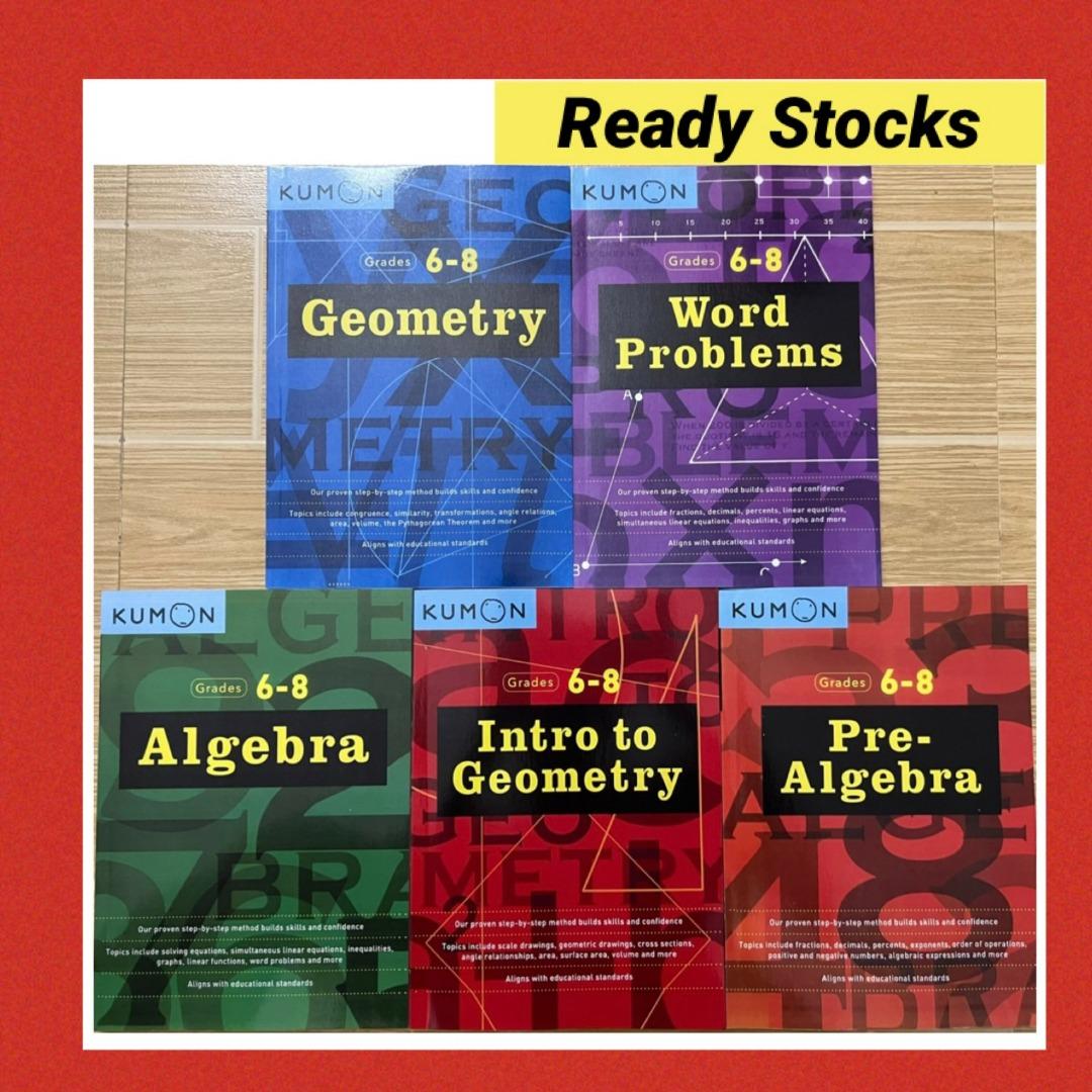 Kumon Math : Algebra Geometry Math (Word Problem) Grade 6 to 8, 興趣及遊戲, 書本 & 文具, 兒童書籍 - Carousell