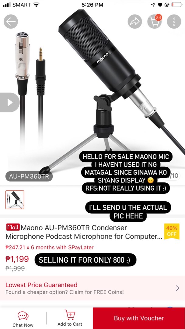 Maono Microphone, Audio, Microphones on Carousell